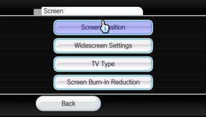 Click the left or right arrows to adjust the screen position.