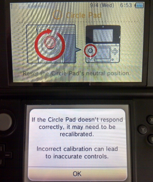 Move the circle pad in all four directions until all the four triangles ...
