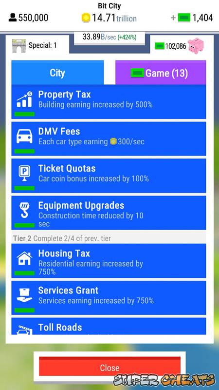 Tier 1 City Upgrades - Bit City