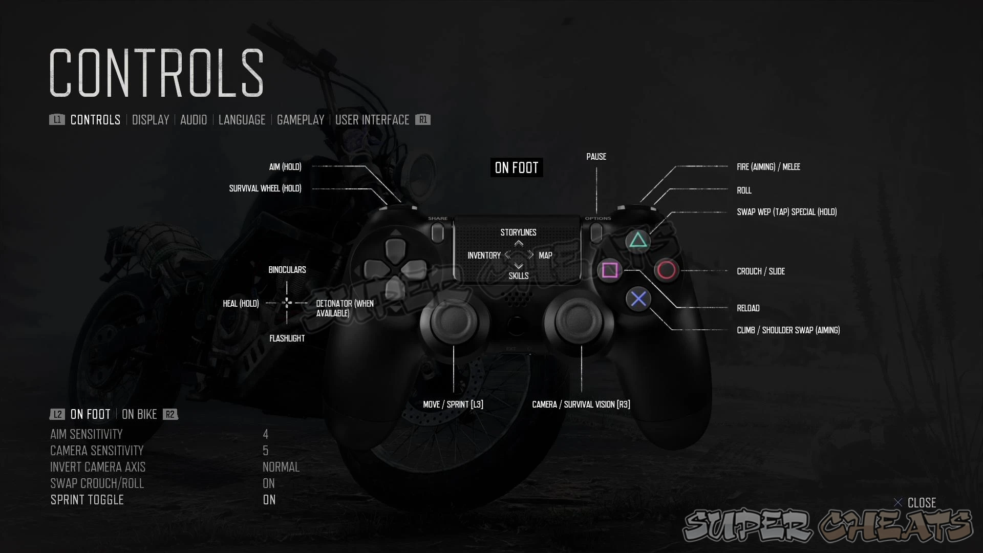 Controls - Days Gone