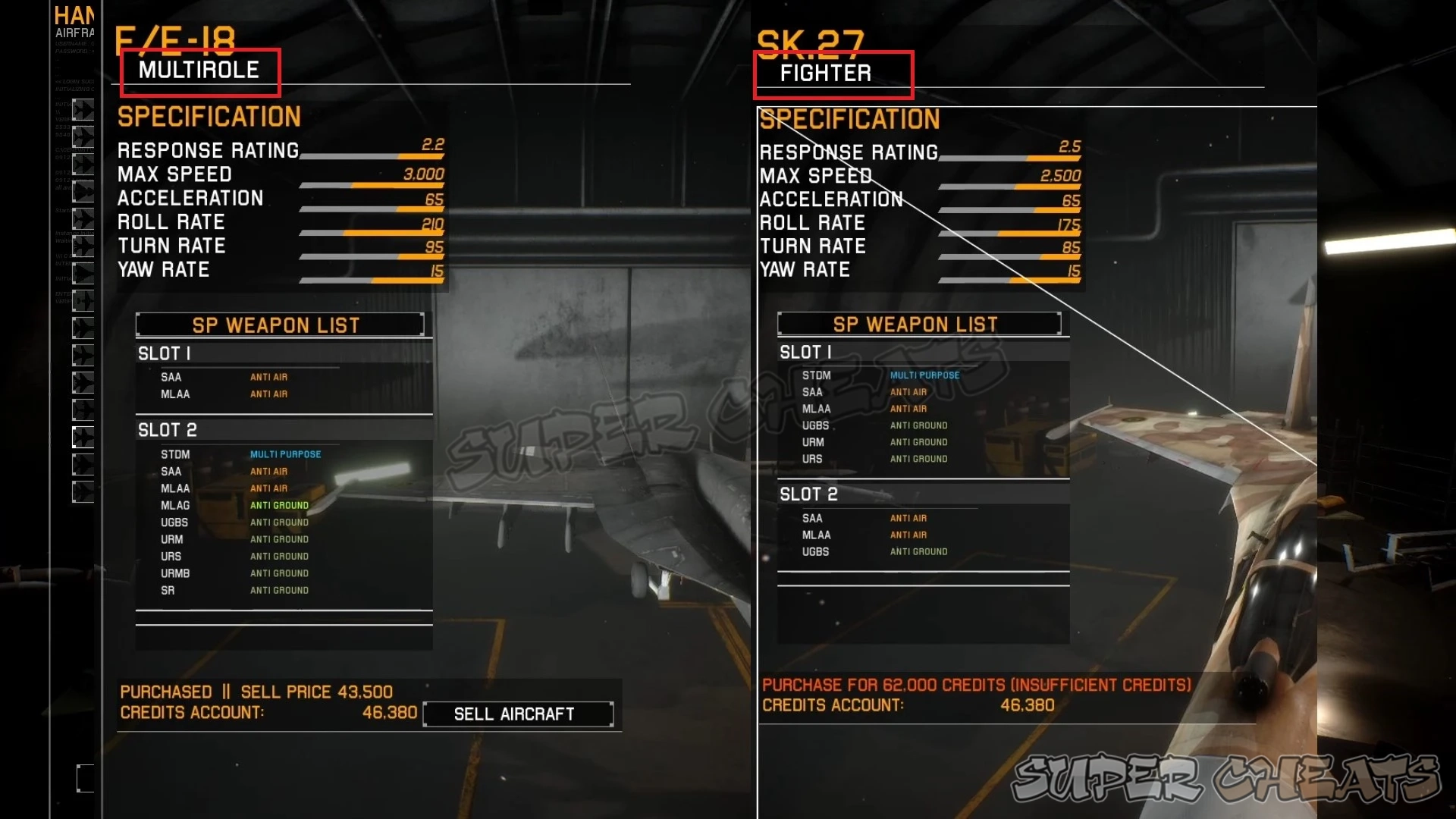 Aircraft Roles and Stats - Project Wingman