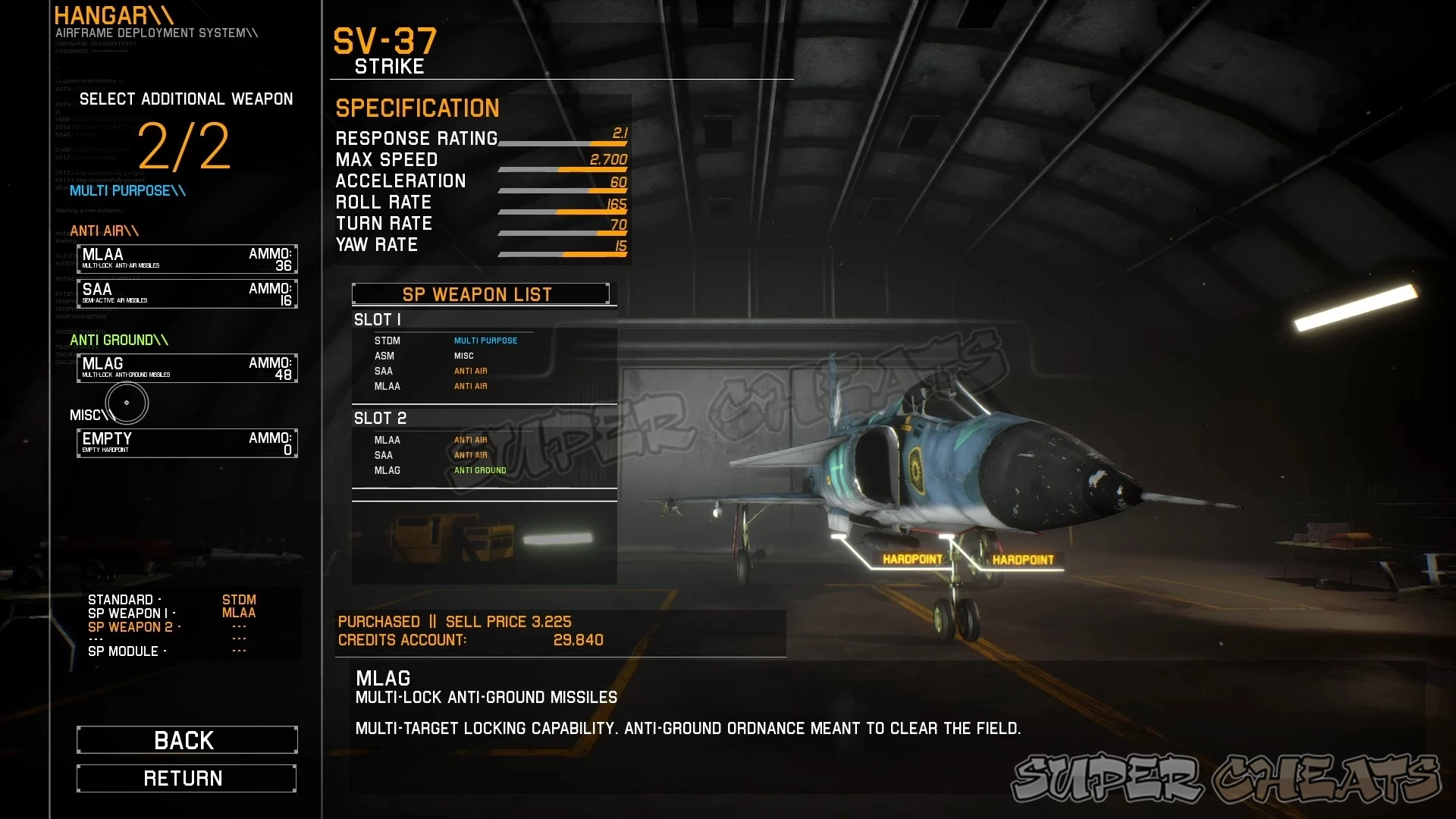 Weapons List - Project Wingman