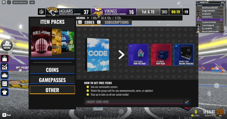 Roblox NFL Universe Football Codes - Get Free Coins