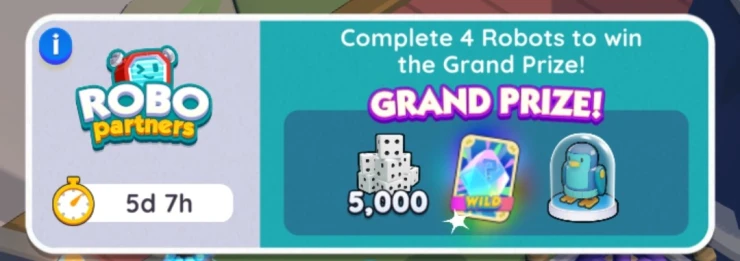 Robo Partners milestones and rewards May 16th-21st - Monopoly GO!