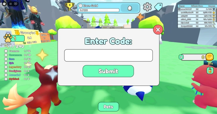 Roblox Collect All Pets Codes - Get Free Gold Boost