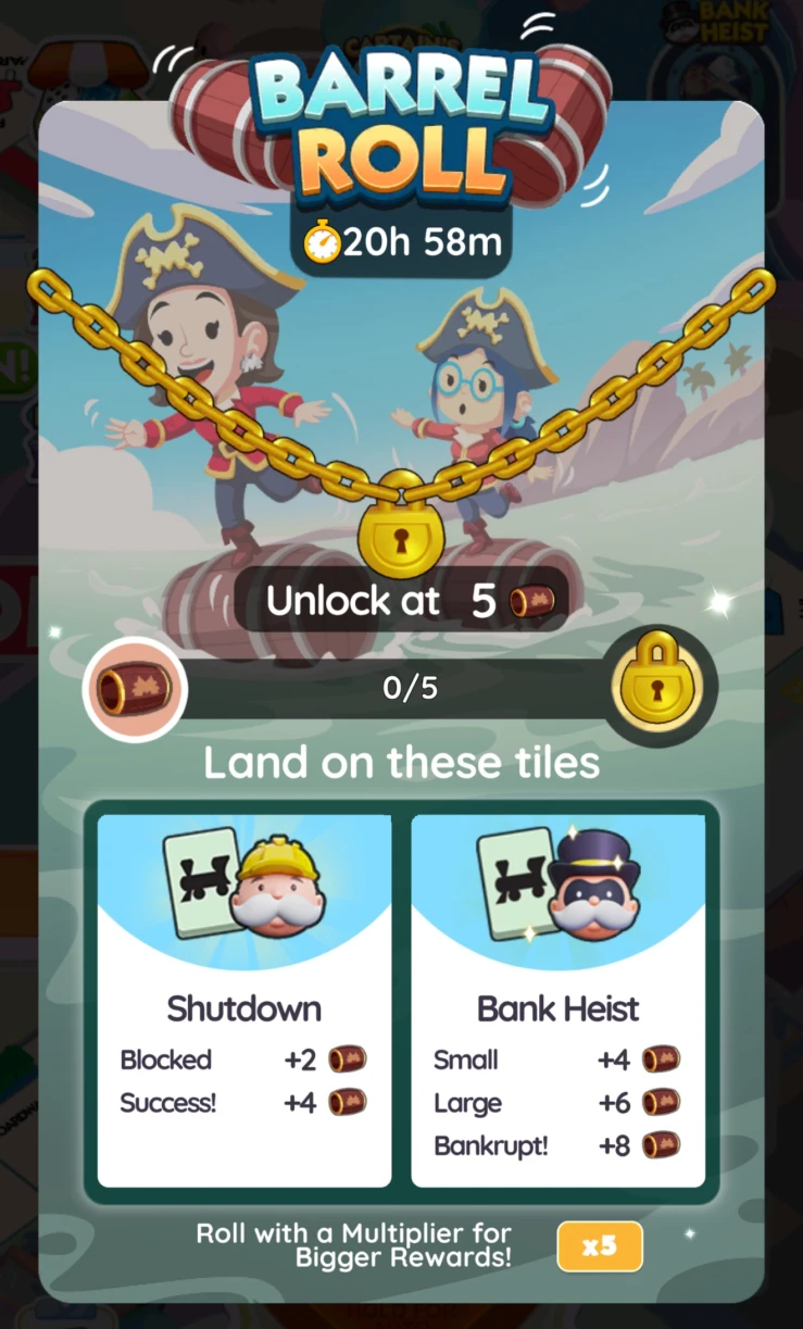 Monopoly Go Barrel Roll Rewards and Milestones Feb 24-25 - Monopoly GO!