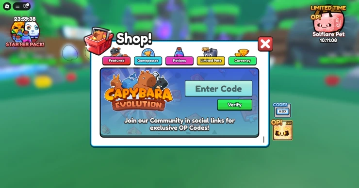 Roblox Capybara Evolution Codes - Get Free Potions