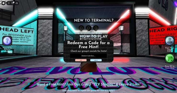 Roblox Terminal Codes - Get Free Hints