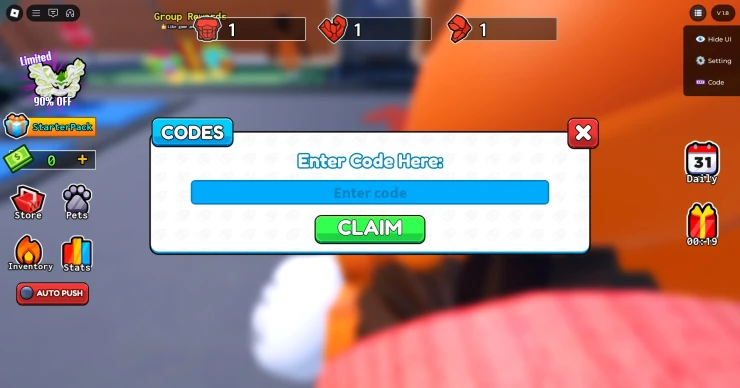 Roblox Push a Rock Codes - Get Free Legendary Drinks and Energy Bars