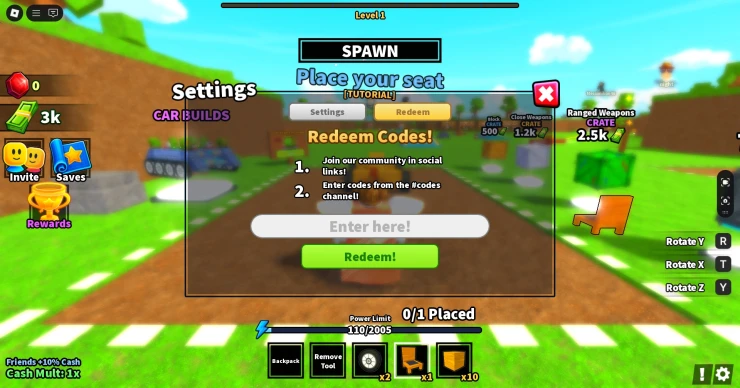 Roblox Car Battles Tips and Codes to get Free Balloons, Blocks, and Turrets