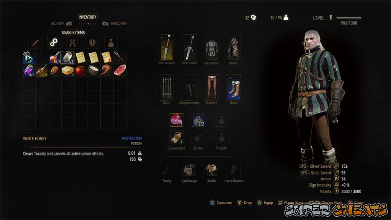 The Menu Scheme - The Witcher 3: The Wild Hunt