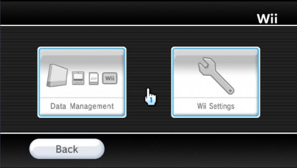 Click on the blue arrow to the right twice to access Wii System ...